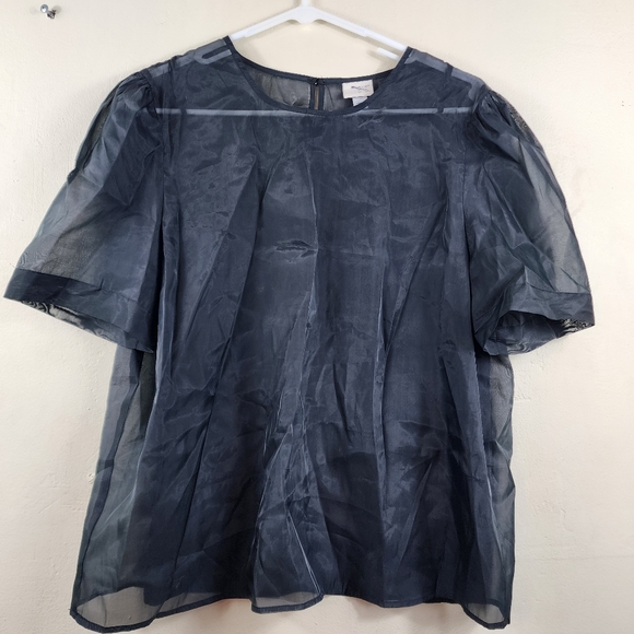 a new day | Tops | A New Day Womens Large Nwot Semi Sheer Boxy Black ...
